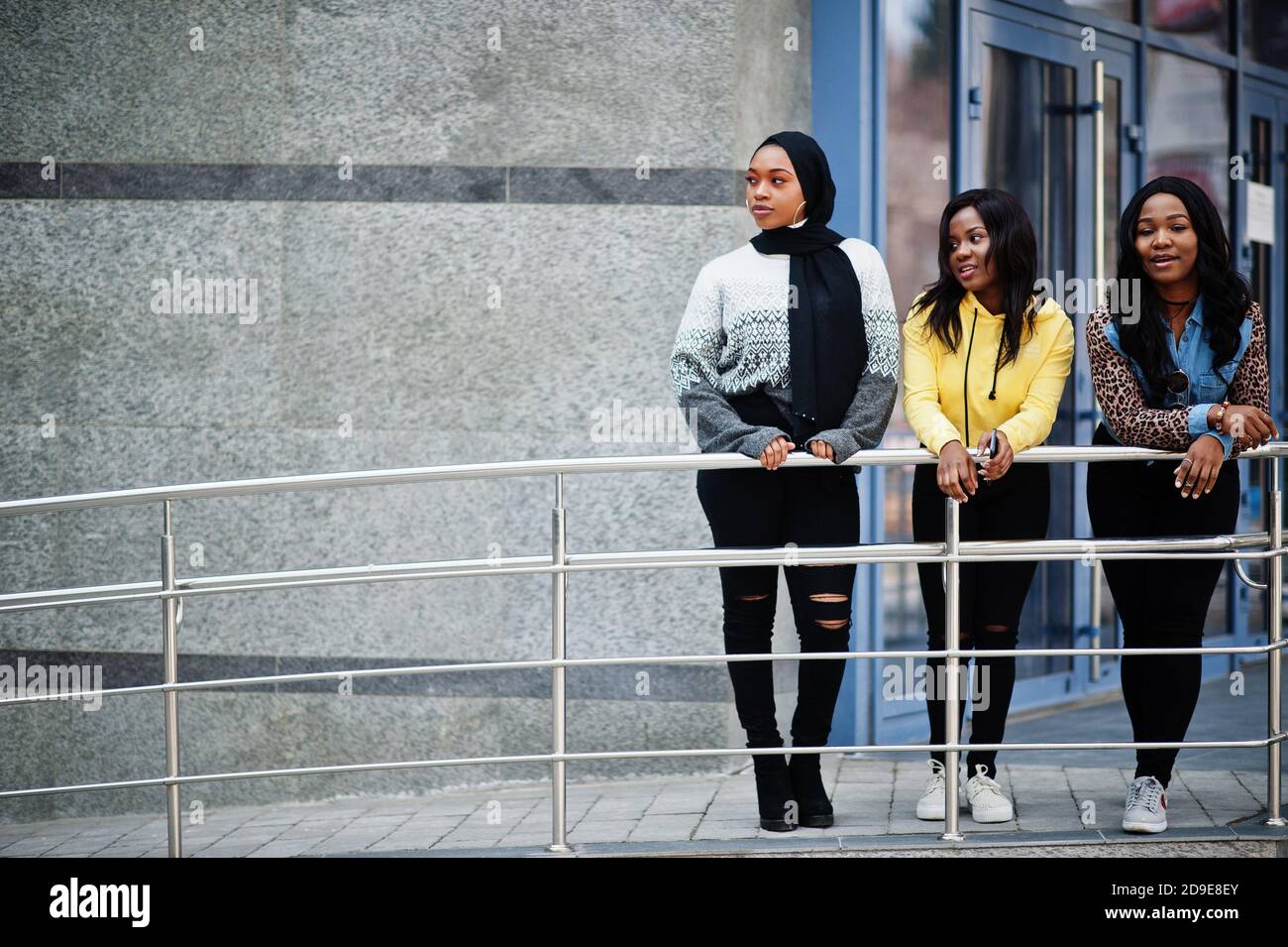 Three Young College African American Woman Friends Spend Time Together