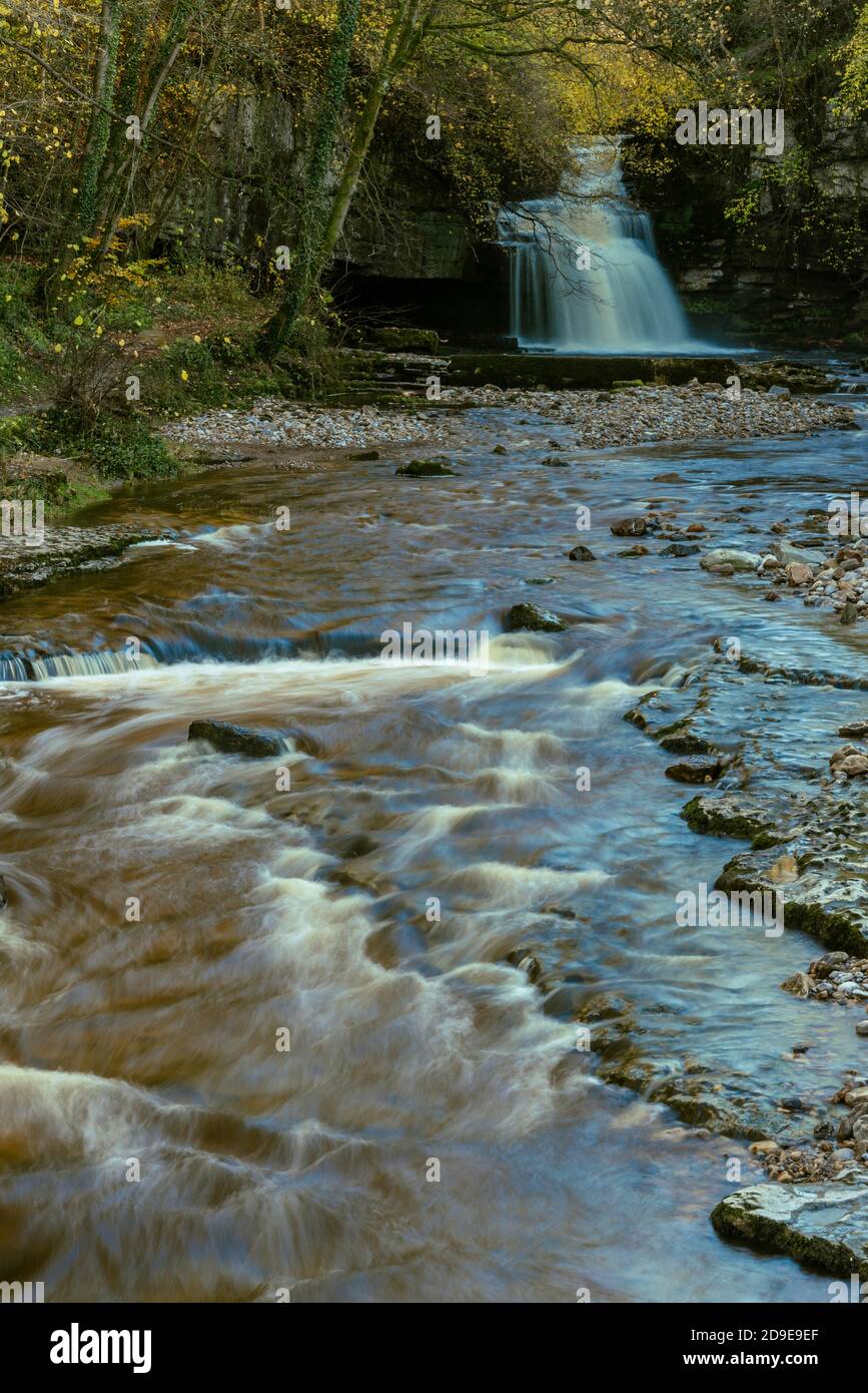 Cauldron Force waterfall at West Burton Stock Photo - Alamy