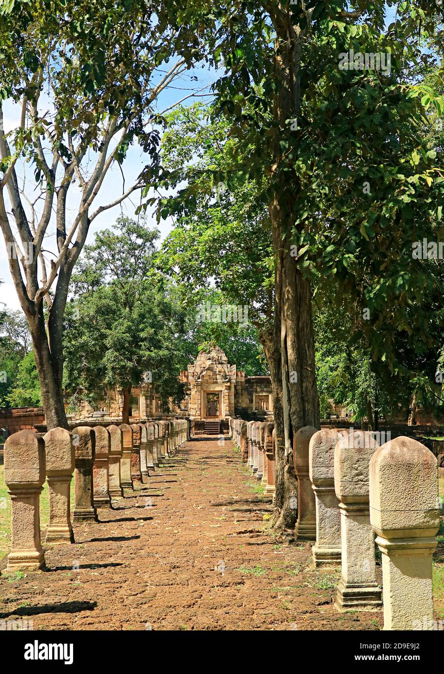Stunning Pathway Leading to the Entrance of Sdok Kok Thom Khmer Temple ...