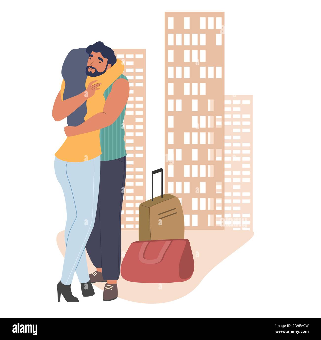 Couple hug back Stock Vector Images - Alamy