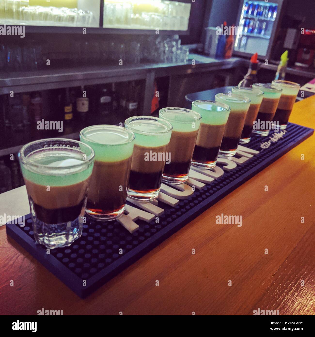 A row of shots in a bar Stock Photo - Alamy