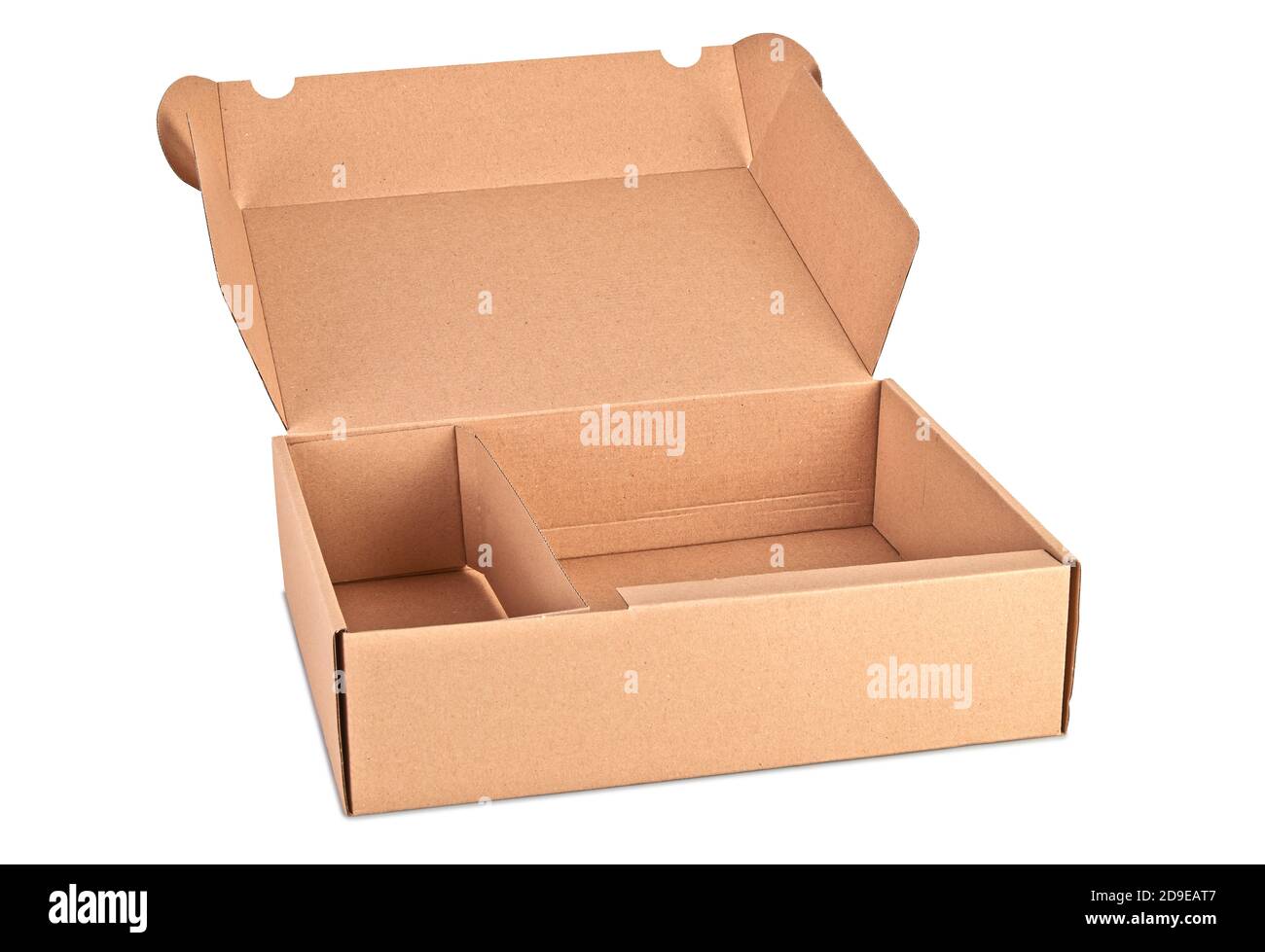 Opened card delivery Box isolated on white Stock Photo - Alamy