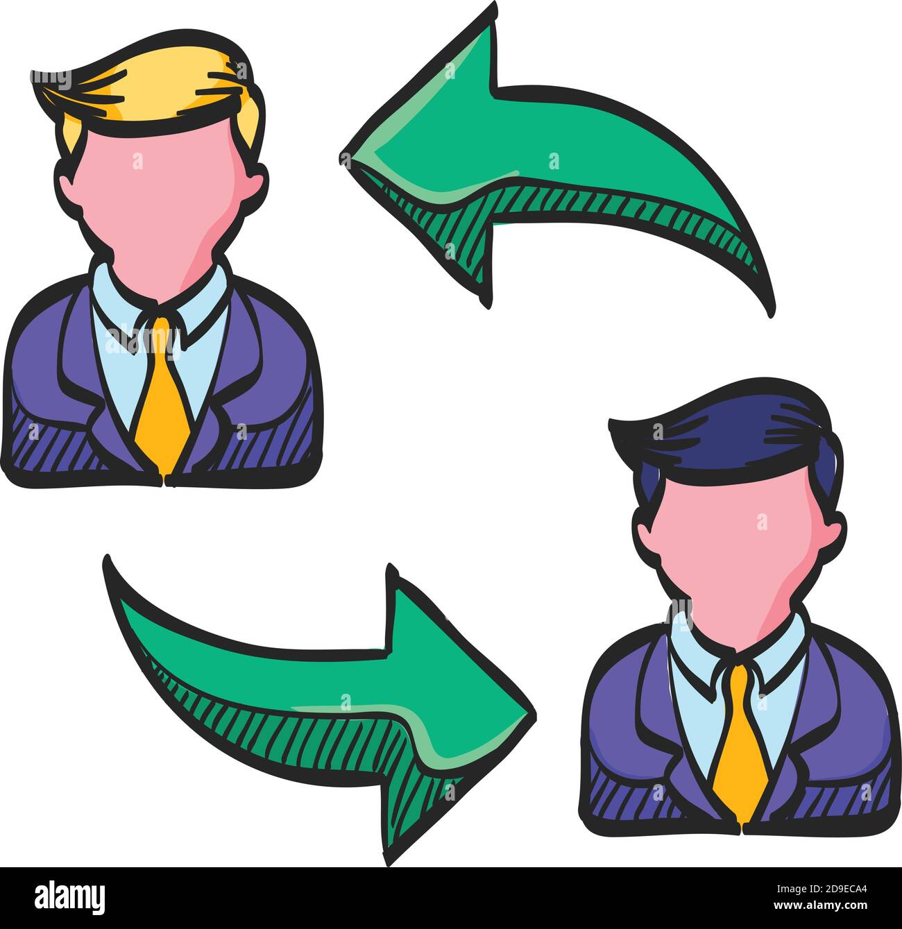 Employee rotation icon in color drawing. Position human resources Stock ...