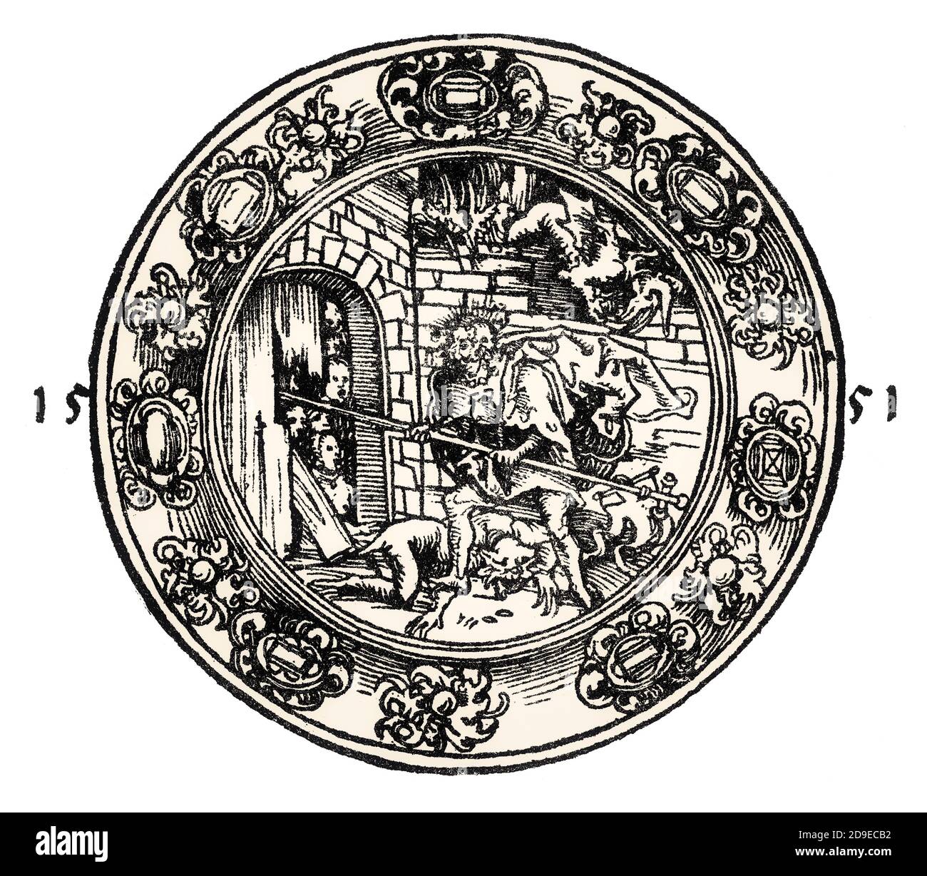 Woodcut illustration medieval christian Cut Out Stock Images & Pictures ...