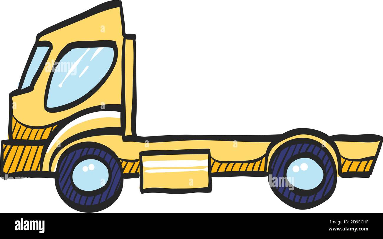 Empty container lift truck icon in color drawing. Automobile car ...