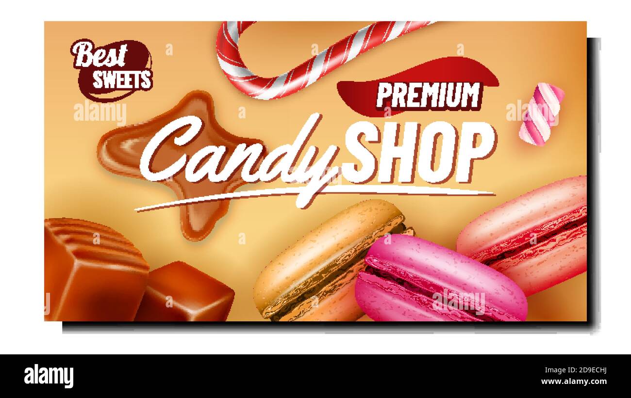Candy Shop Creative Promotional Poster Vector Stock Vector Image & Art ...