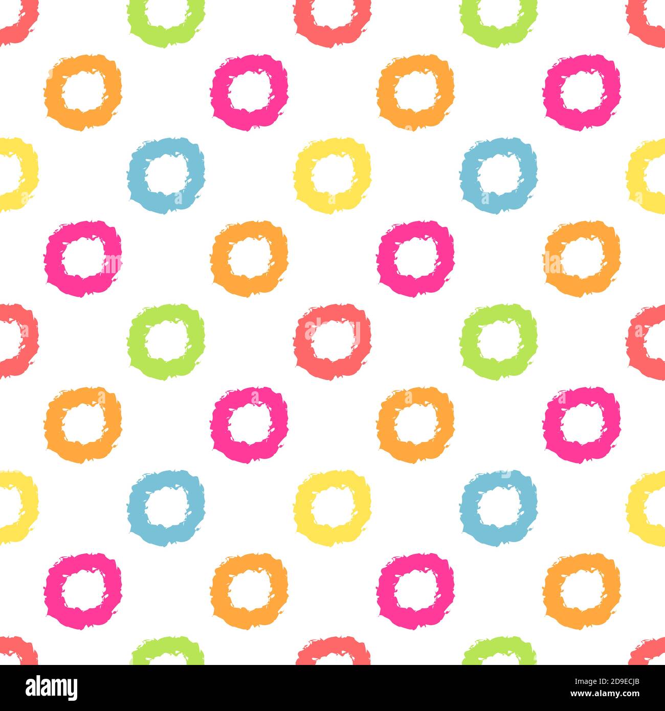 Doodle dot color rings seamless pattern. Vector illustration Stock ...
