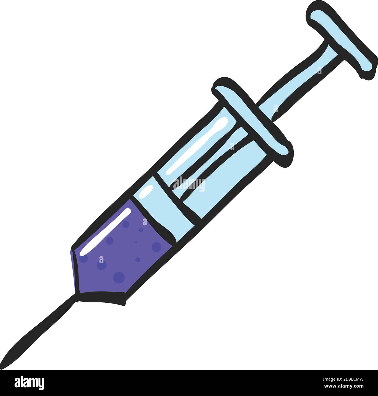 Syringe icon in color drawing. Needle medical doctor Stock Vector Image ...
