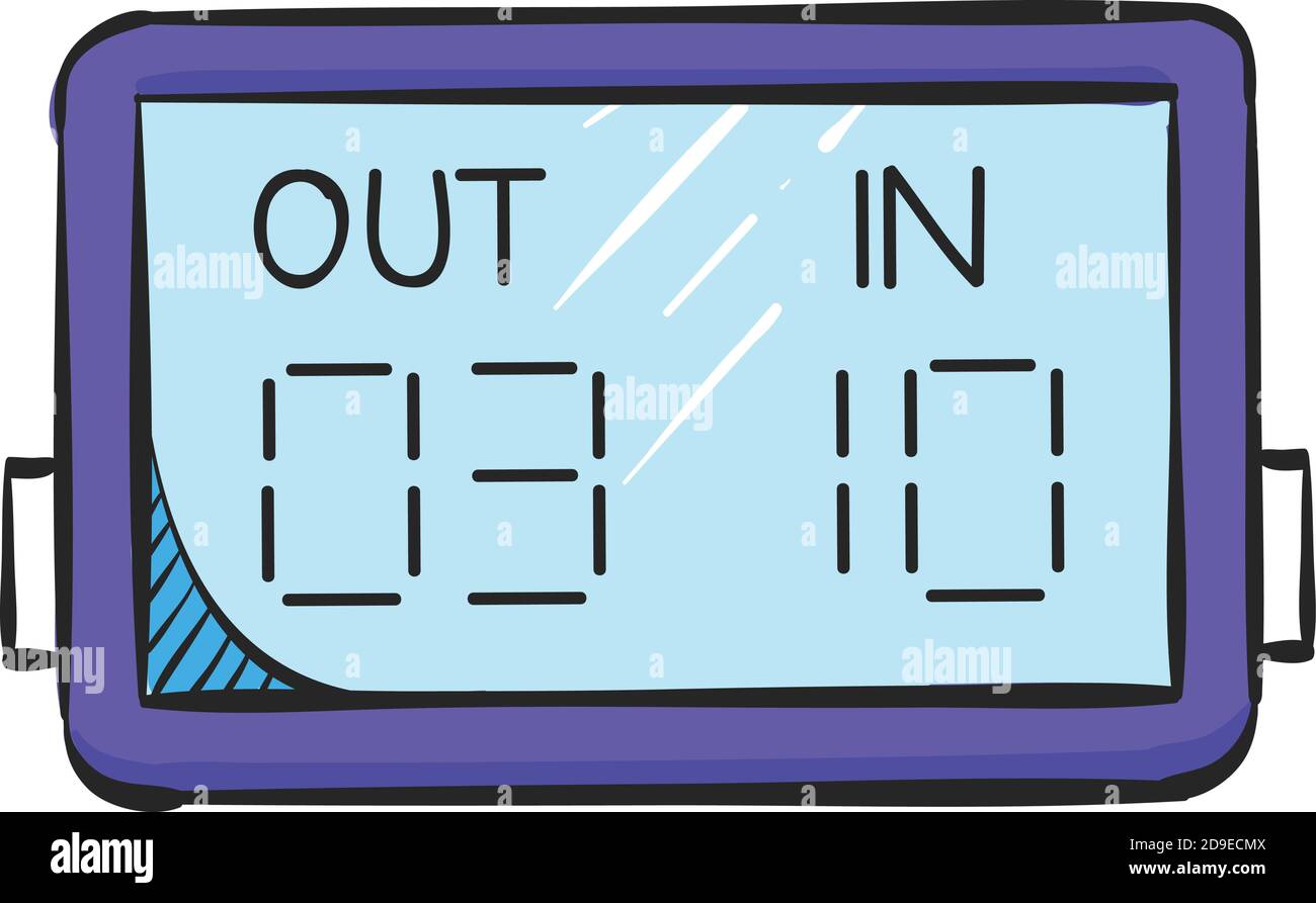 Player substitution board icon in color drawing. Football soccer game ...