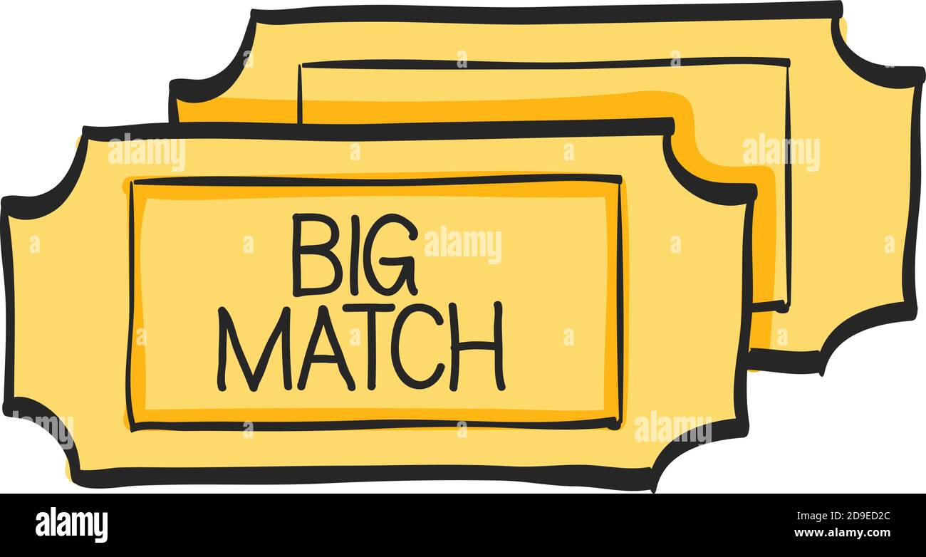 Ticket icon in color drawing. Sport match Stock Vector Image & Art - Alamy