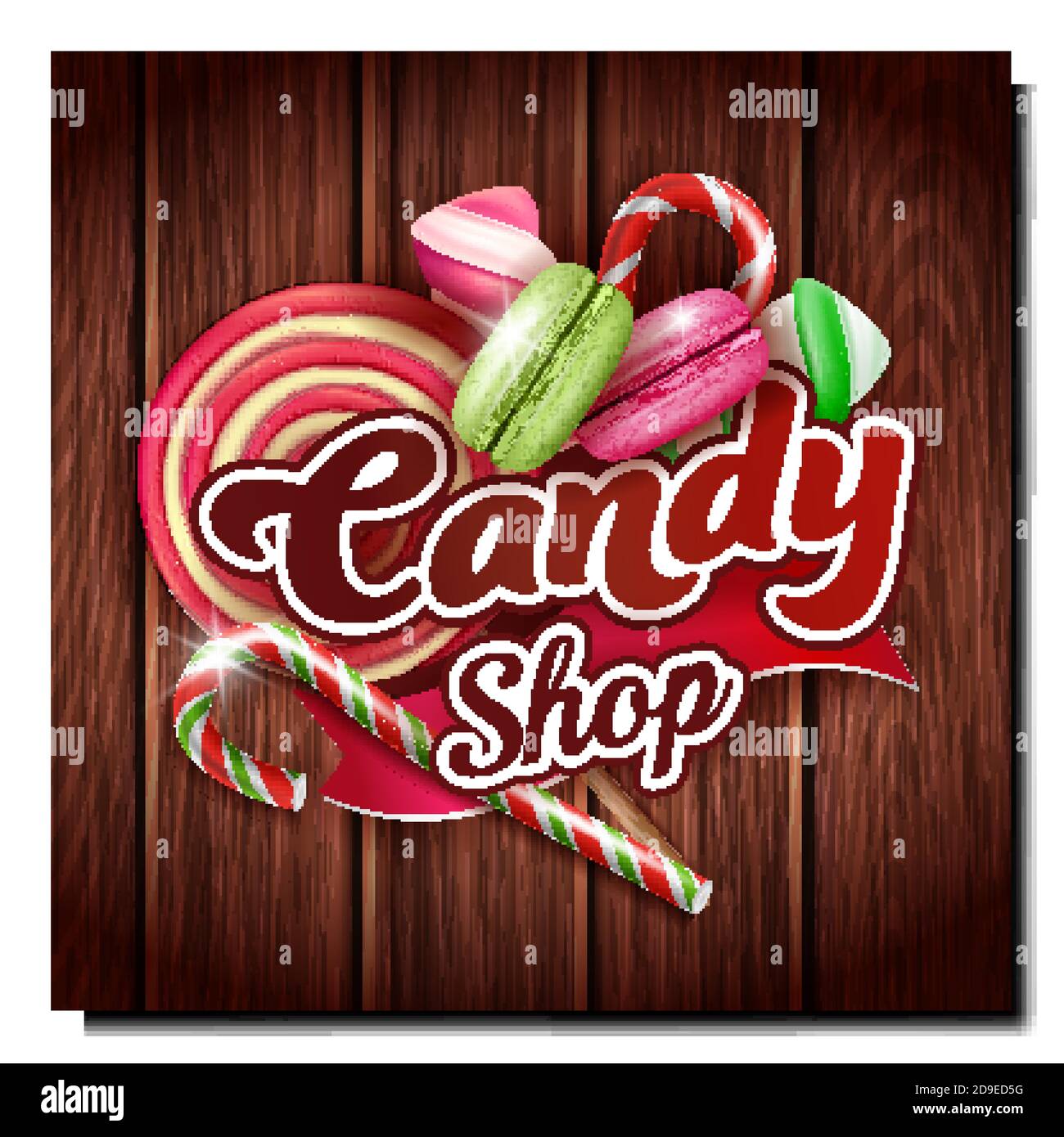 Candy Shop Creative Promotional Banner Vector Stock Vector Image & Art ...