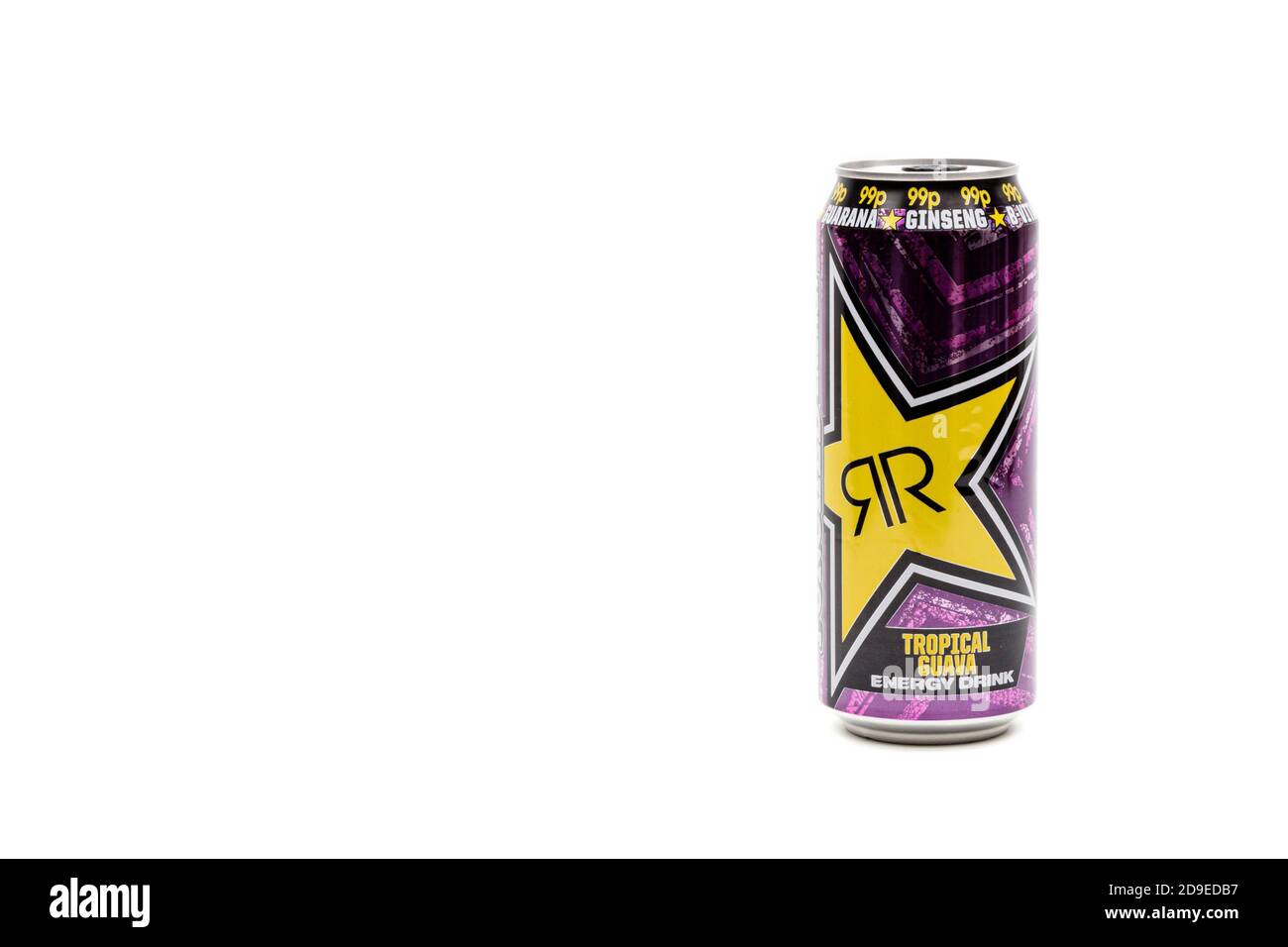 London, United Kingdom, 14th October 2020:- A Can of Rockstar Tropical ...