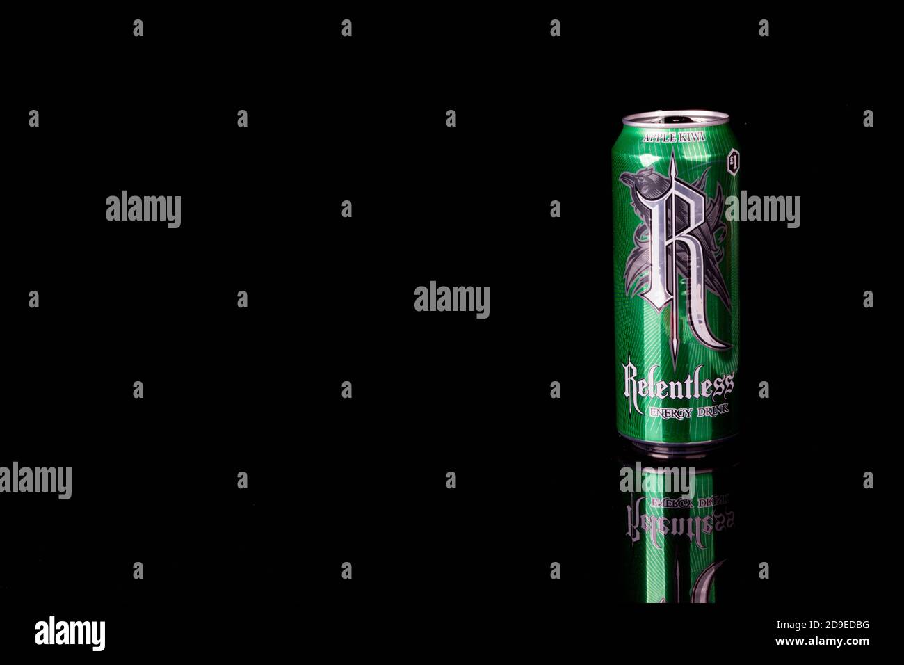 London, United Kingdom, 14th October 2020:- A can of Apple Kiwi ...