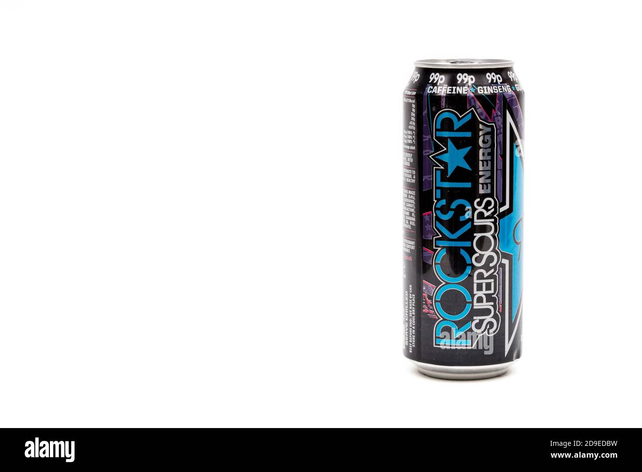 London, United Kingdom, 14th October 2020:- A Can of Rockstar Blue ...