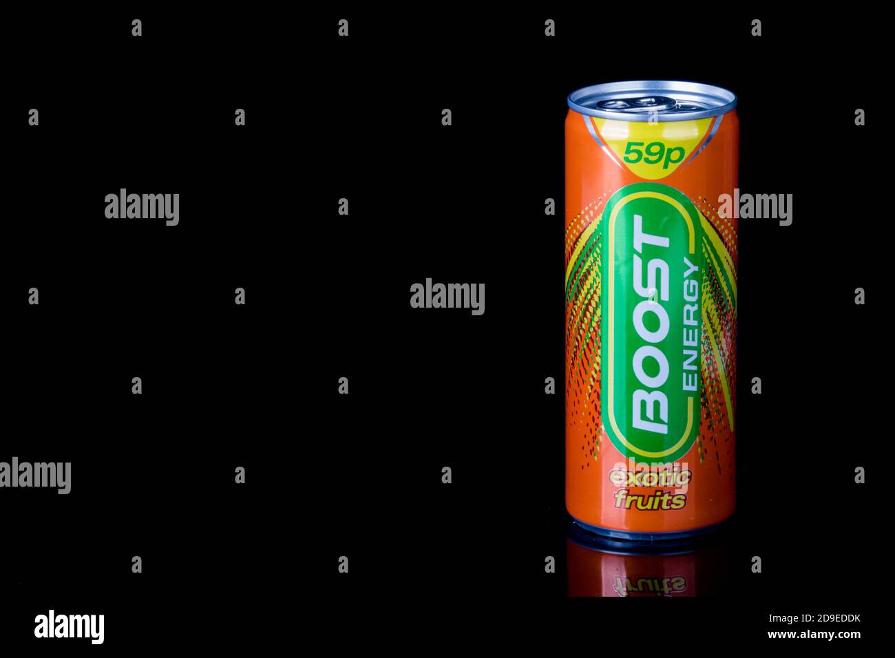 London, United Kingdom, 14th October 2020:- A can of Boost Energy ...