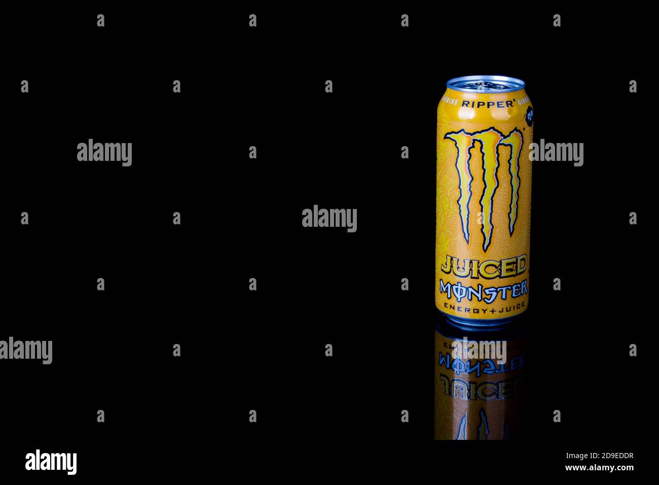 London, United Kingdom, 14th October 2020:- A can of Monster Ripper ...