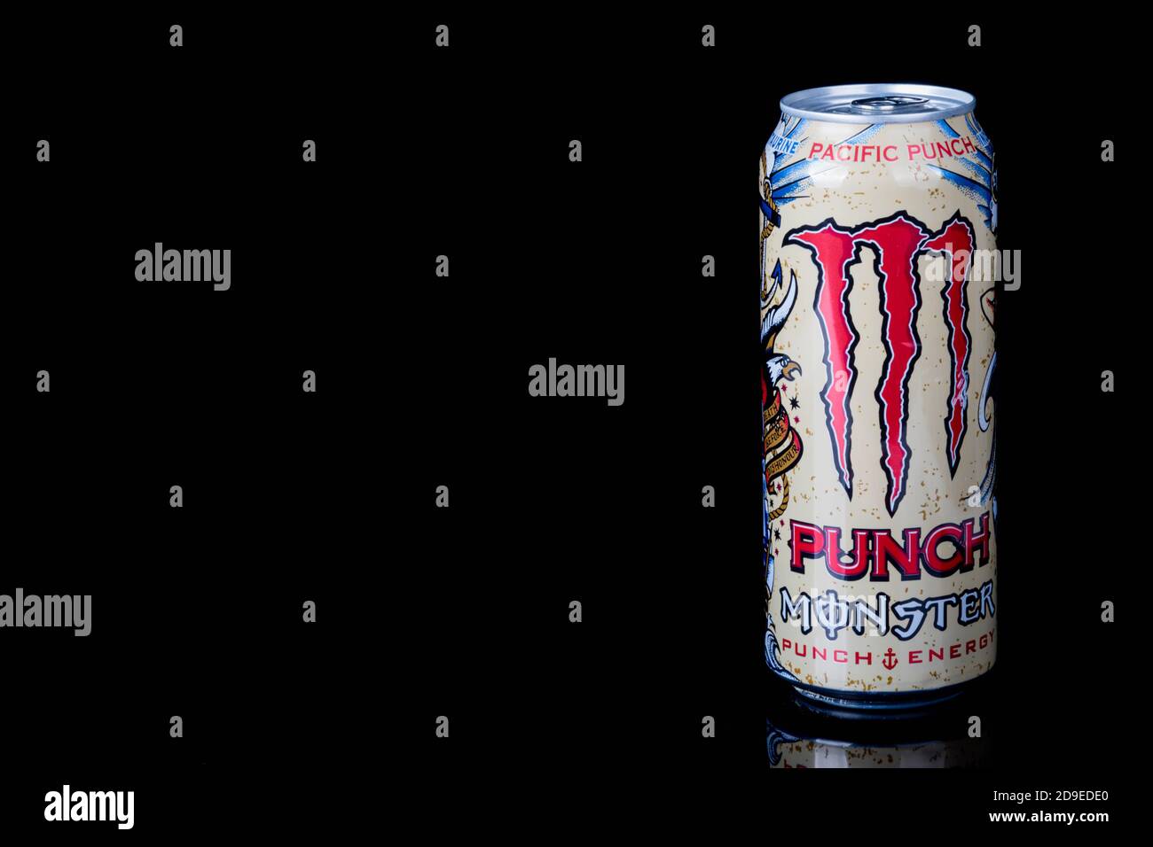 London, United Kingdom, 14th October 2020:- A can of Monster Pacific ...