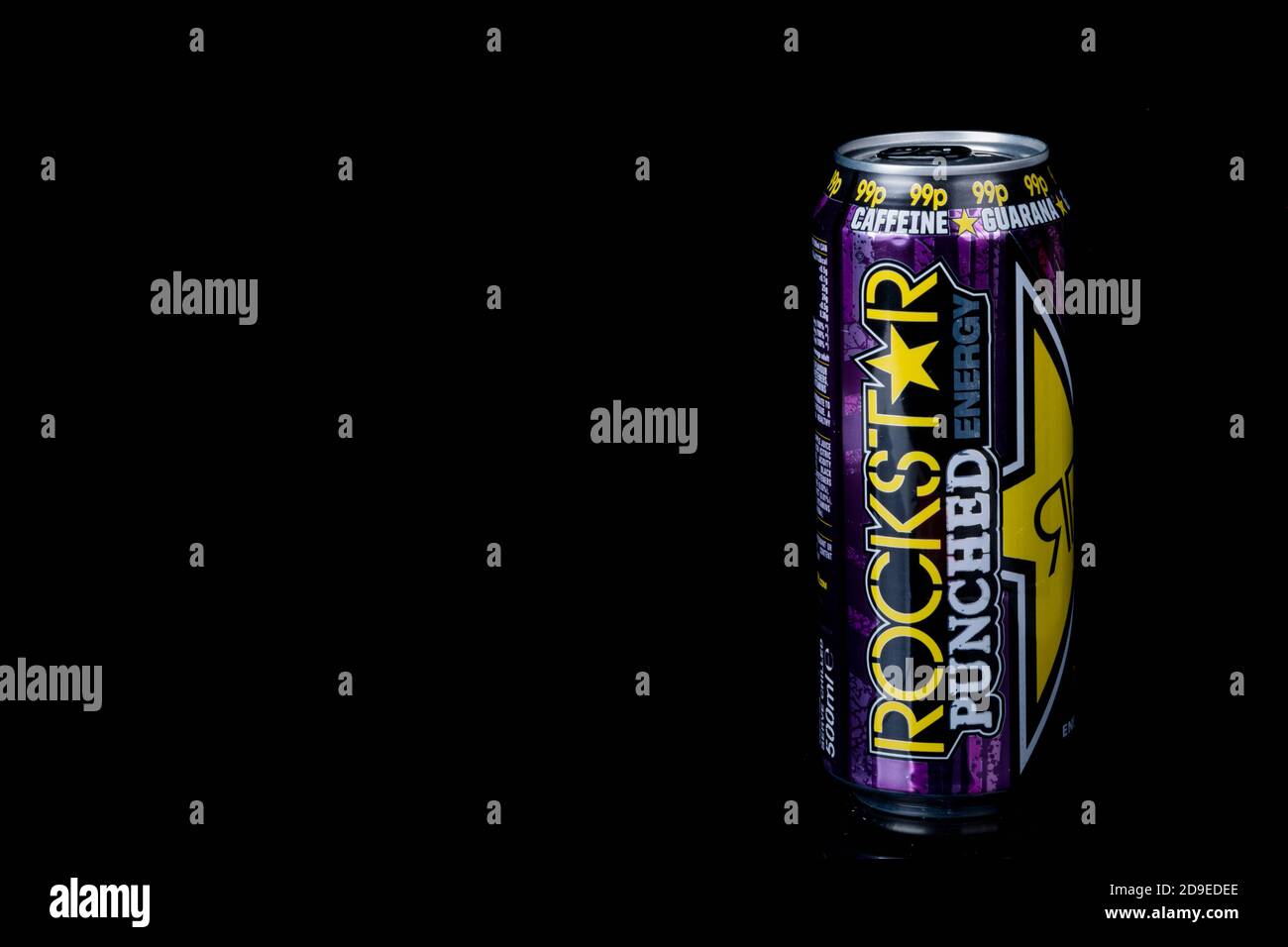 London, United Kingdom, 14th October 2020:- A can of Rockstar Tropical ...