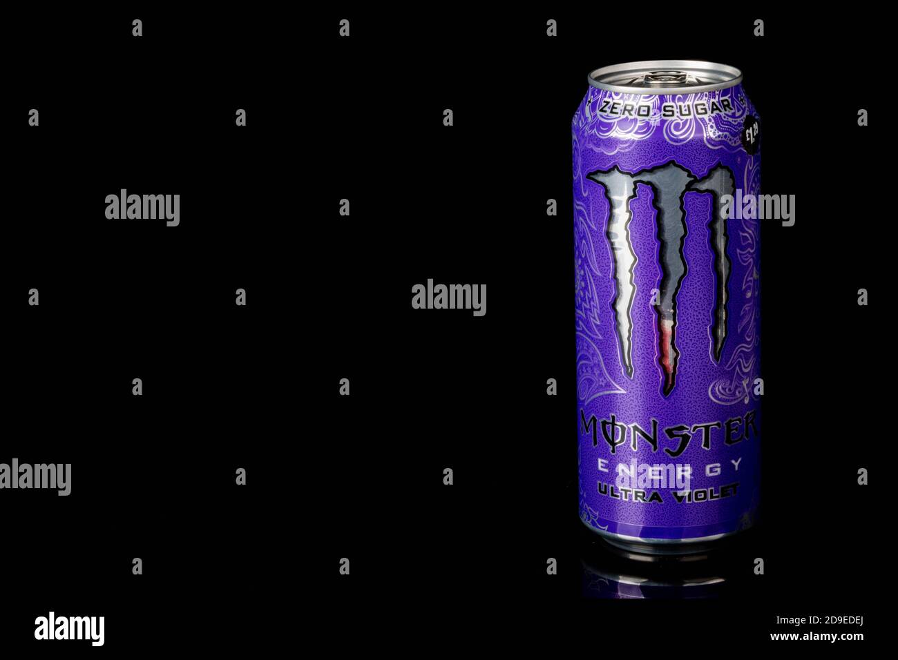 London, United Kingdom, 14th October 2020:- A can of Monster Zero Sugar ...