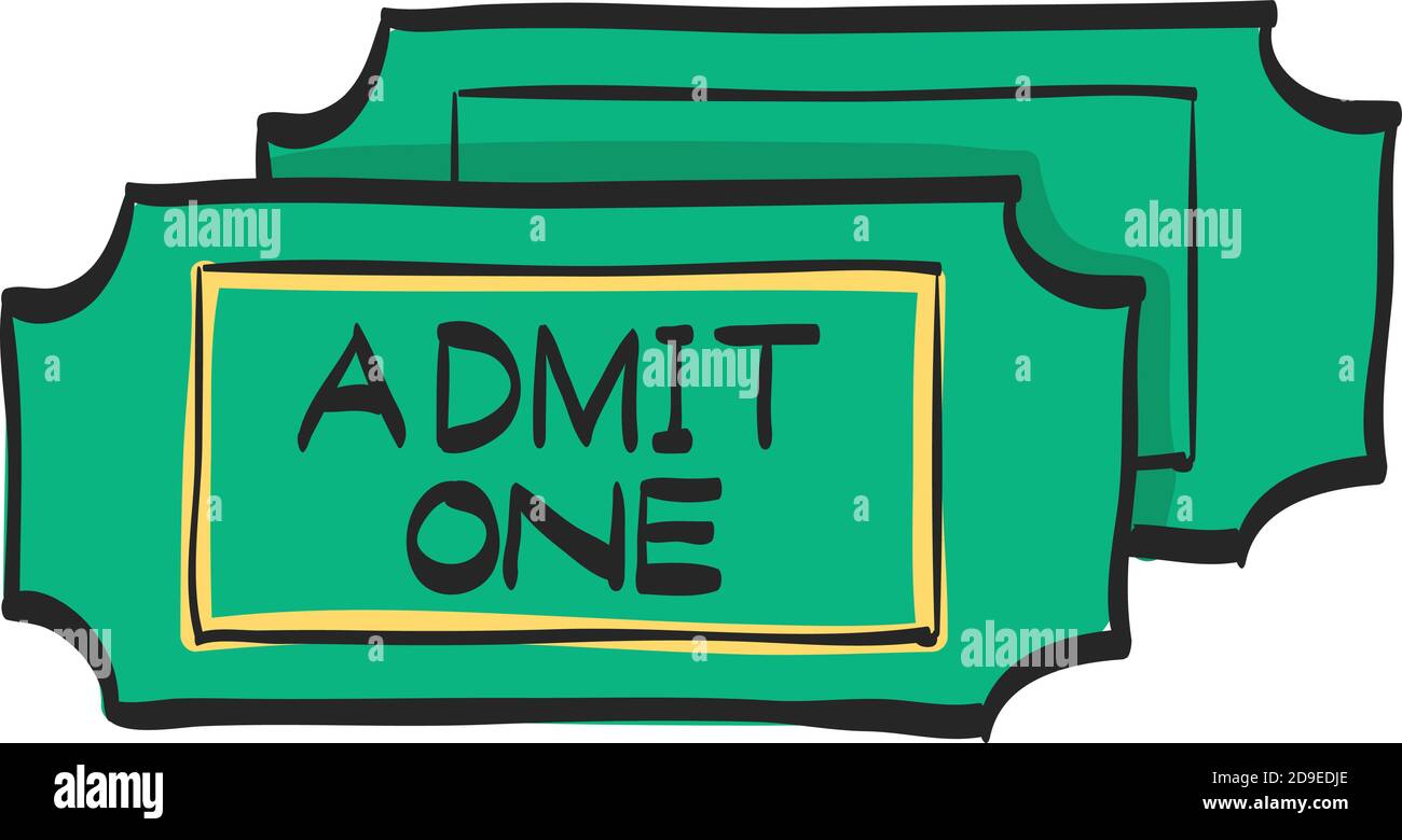 Ticket icon in color drawing. Cinema, concert, shows Stock Vector Image ...