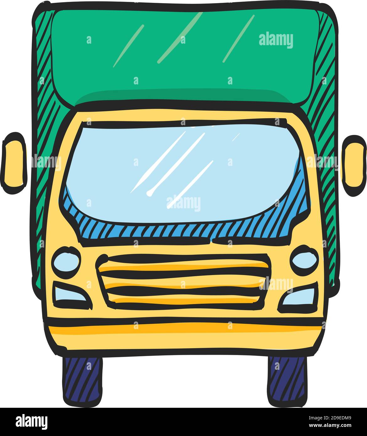 Truck icon in color drawing. Freight, transport, logistic, delivery ...