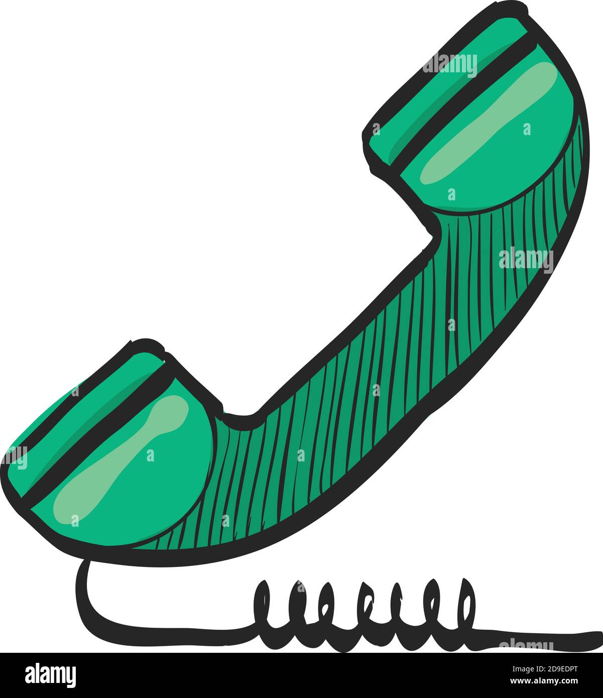 Land line phone icon in color drawing. Communication technology Stock ...