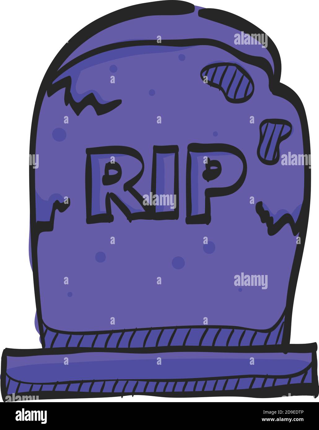 Tomb stone icon in color drawing. Monument dead Halloween spooky Stock ...