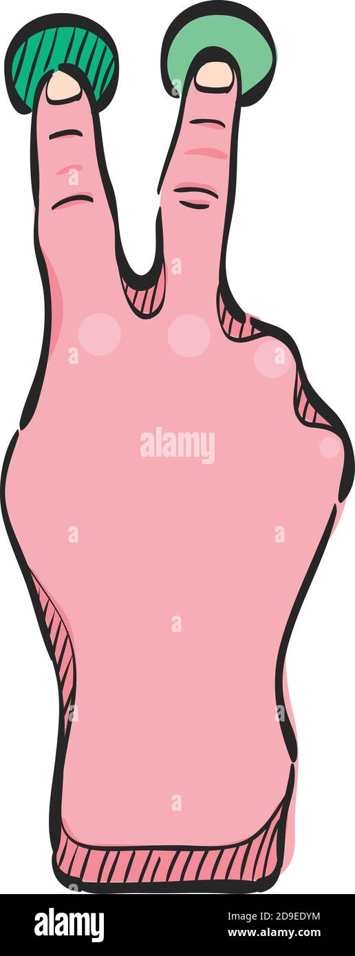 Finger gesture icon in color drawing. Gadget touch pad display ...