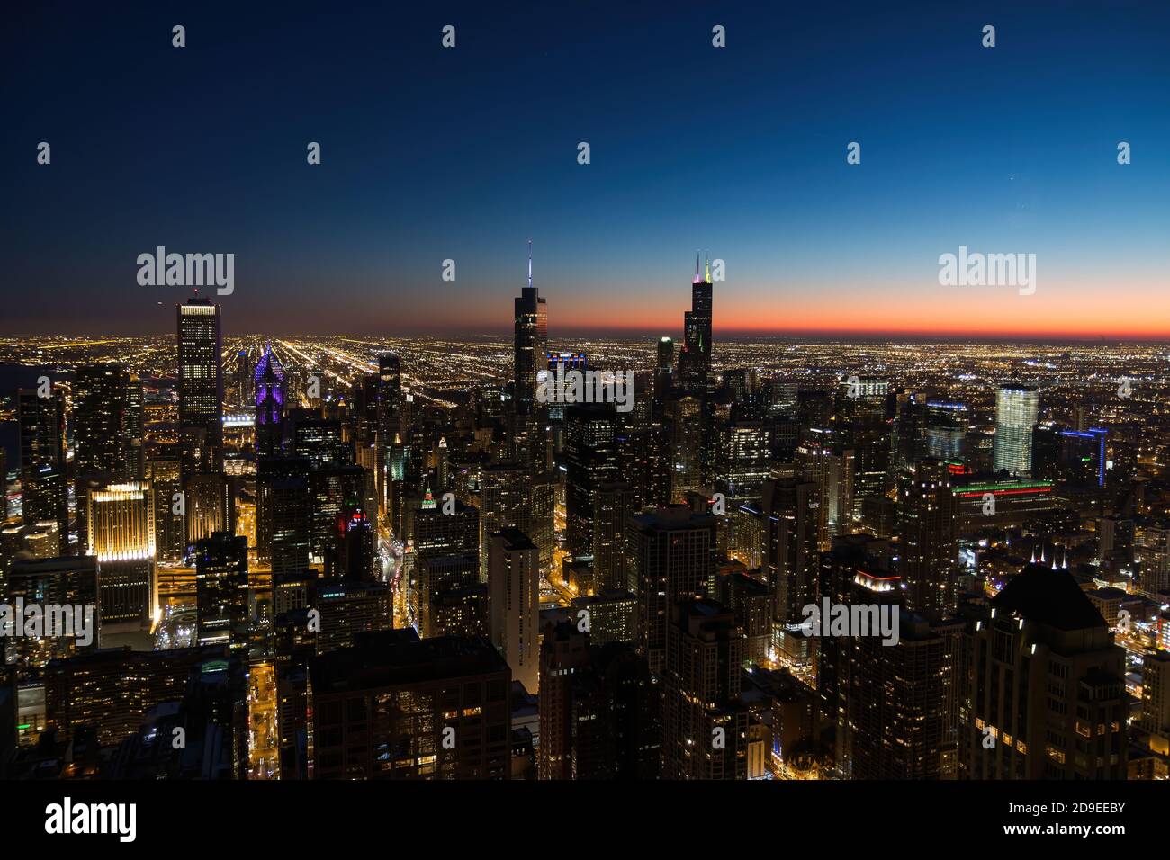 Chicago Aerial Night Streets High Resolution Stock Photography and ...