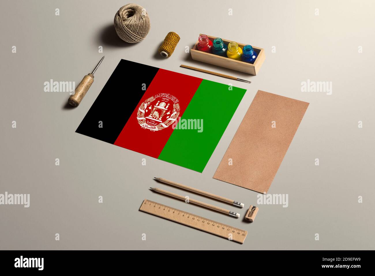 Afghanistan calligraphy concept, accessories and tools for beautiful ...