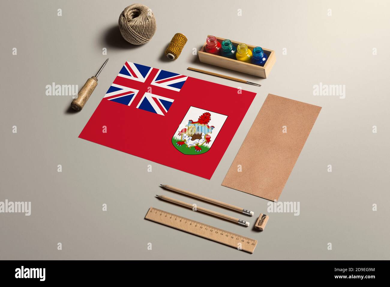 Bermuda calligraphy concept, accessories and tools for beautiful ...