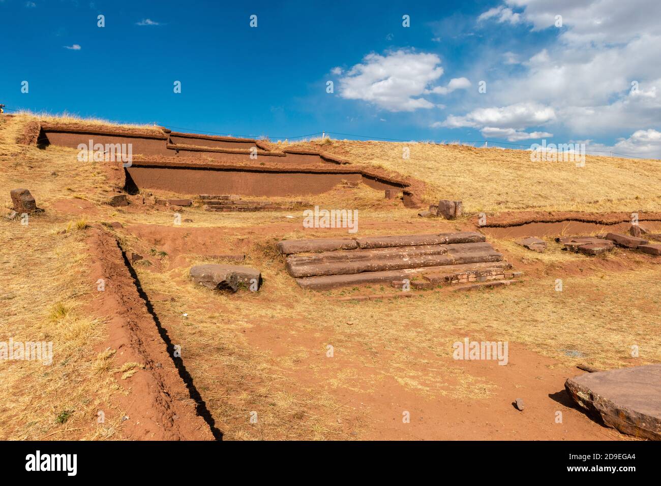Entrance to the top of the Pyramid, Archiological site of Pumapunku ...