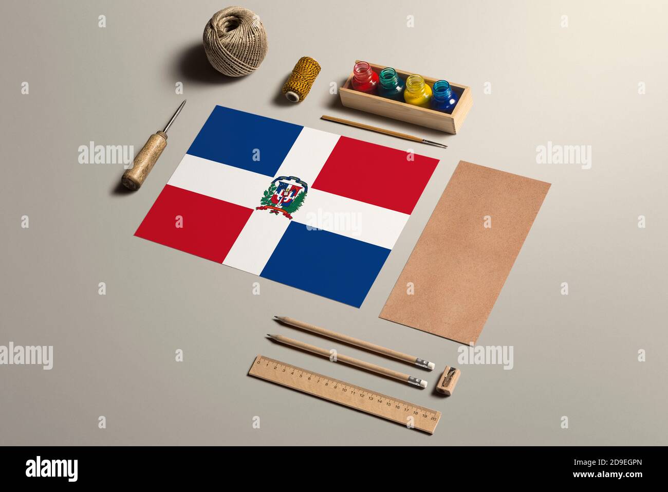 Dominican Republic calligraphy concept, accessories and tools for ...