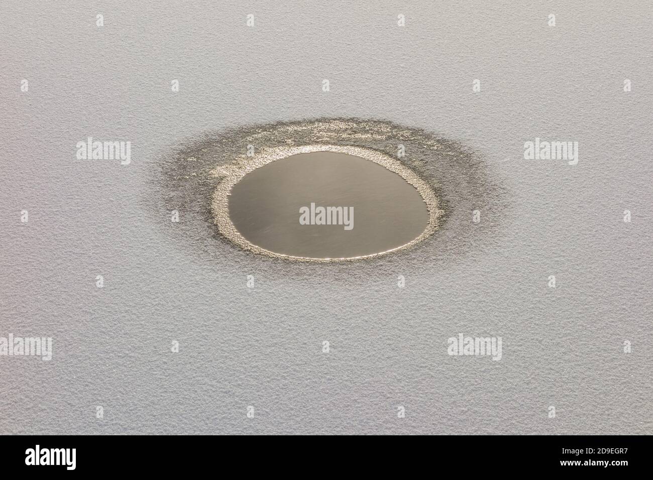 Melted water puddle on the lake Stock Photo - Alamy