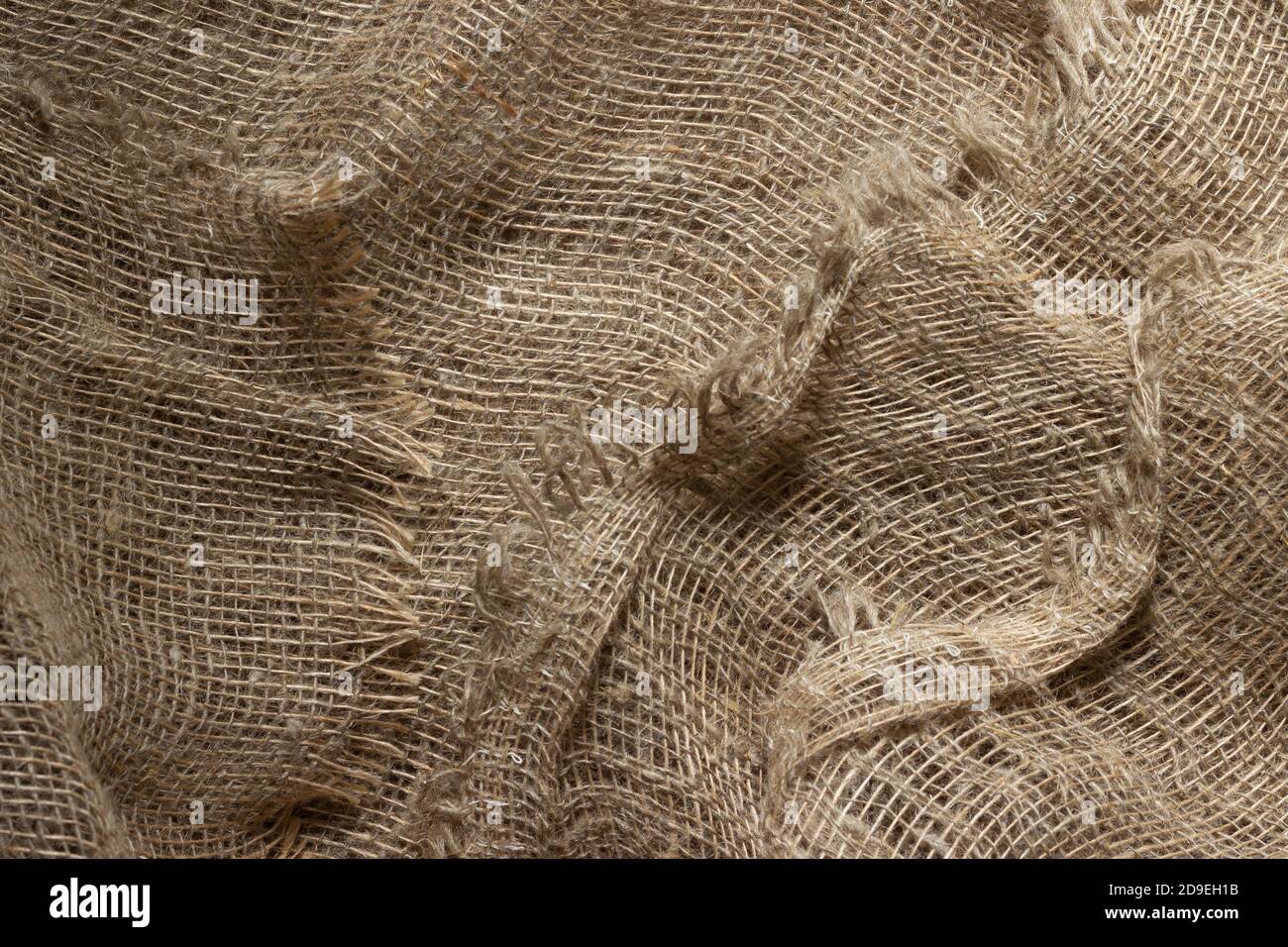 Texture of crumpled natural burlap close-up Stock Photo - Alamy