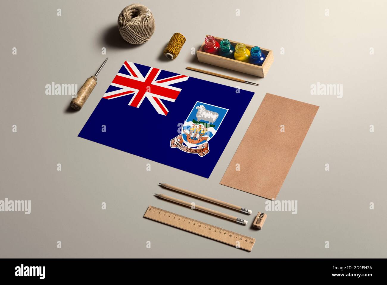 Falkland Islands calligraphy concept, accessories and tools for ...
