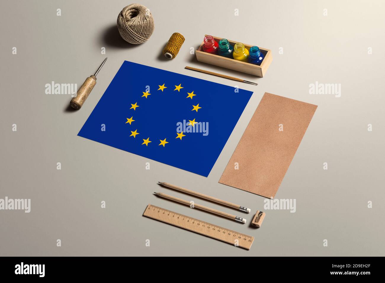 European Union calligraphy concept, accessories and tools for beautiful ...