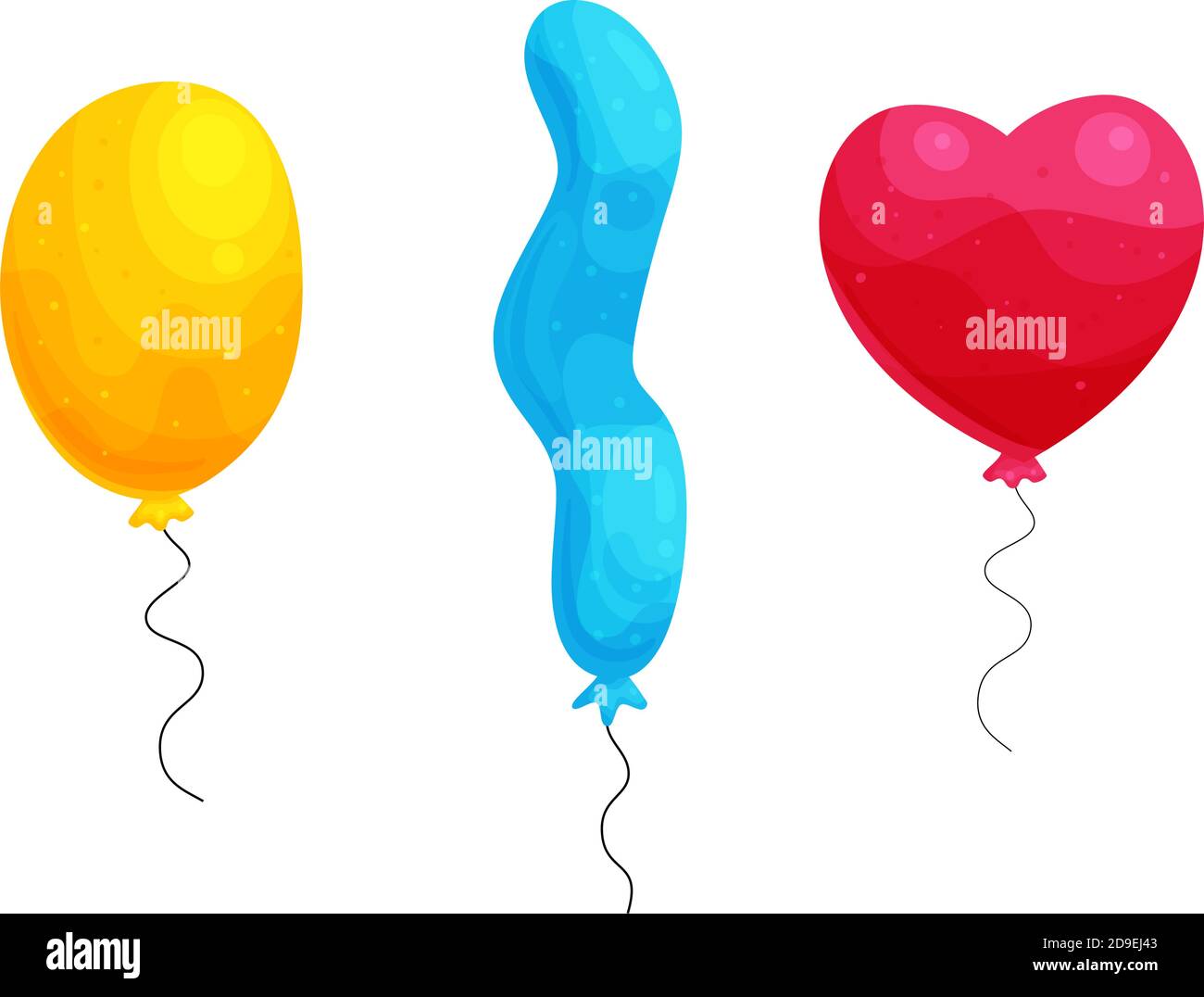 Colorful air balloons cartoon illustrations set Stock Vector Image ...