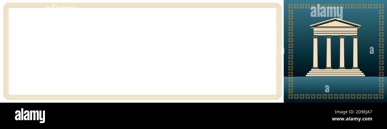 Landmarks horizontal banner. Classical architecture building with ...