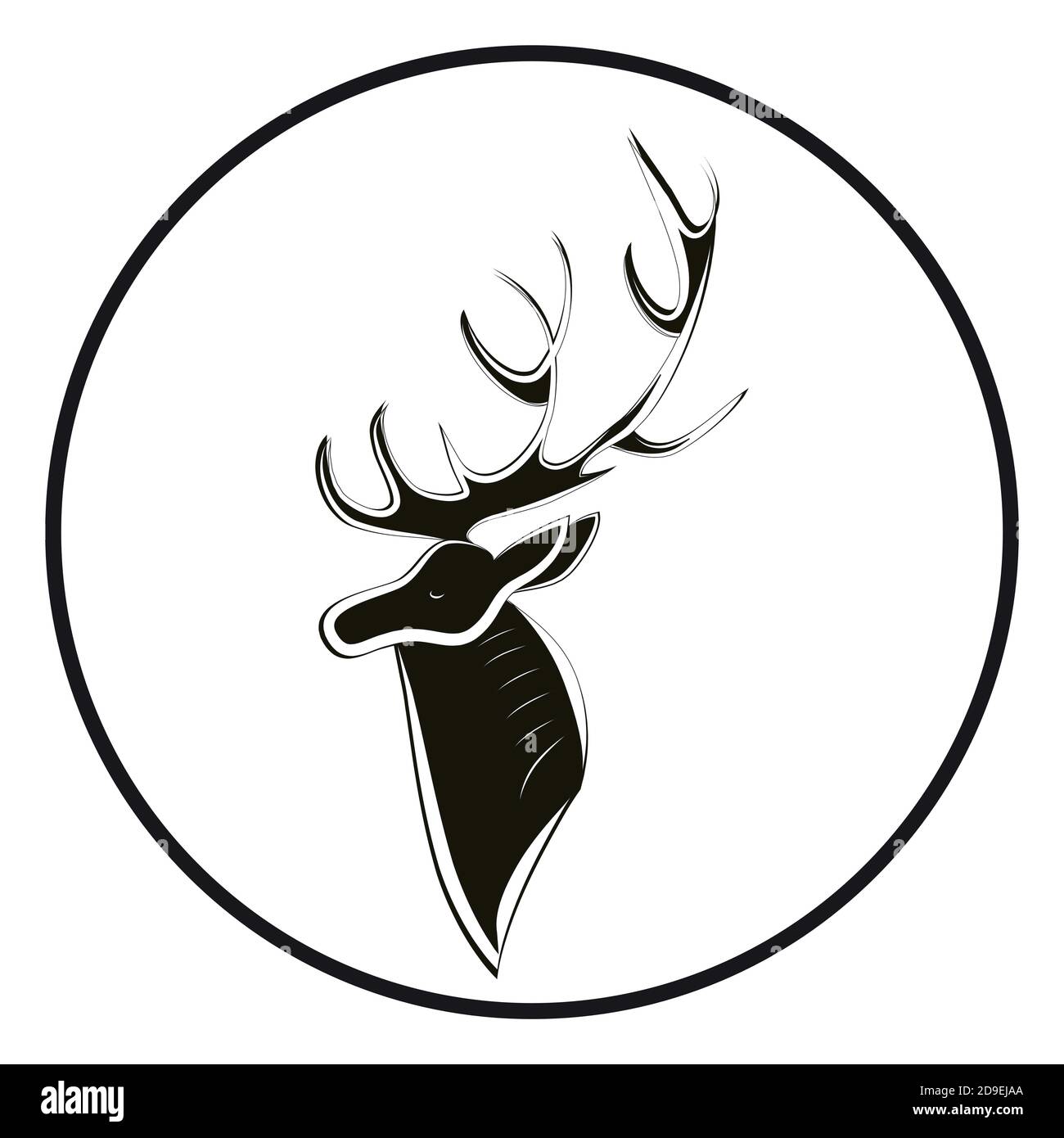 Deer Head Profile Silhouette
