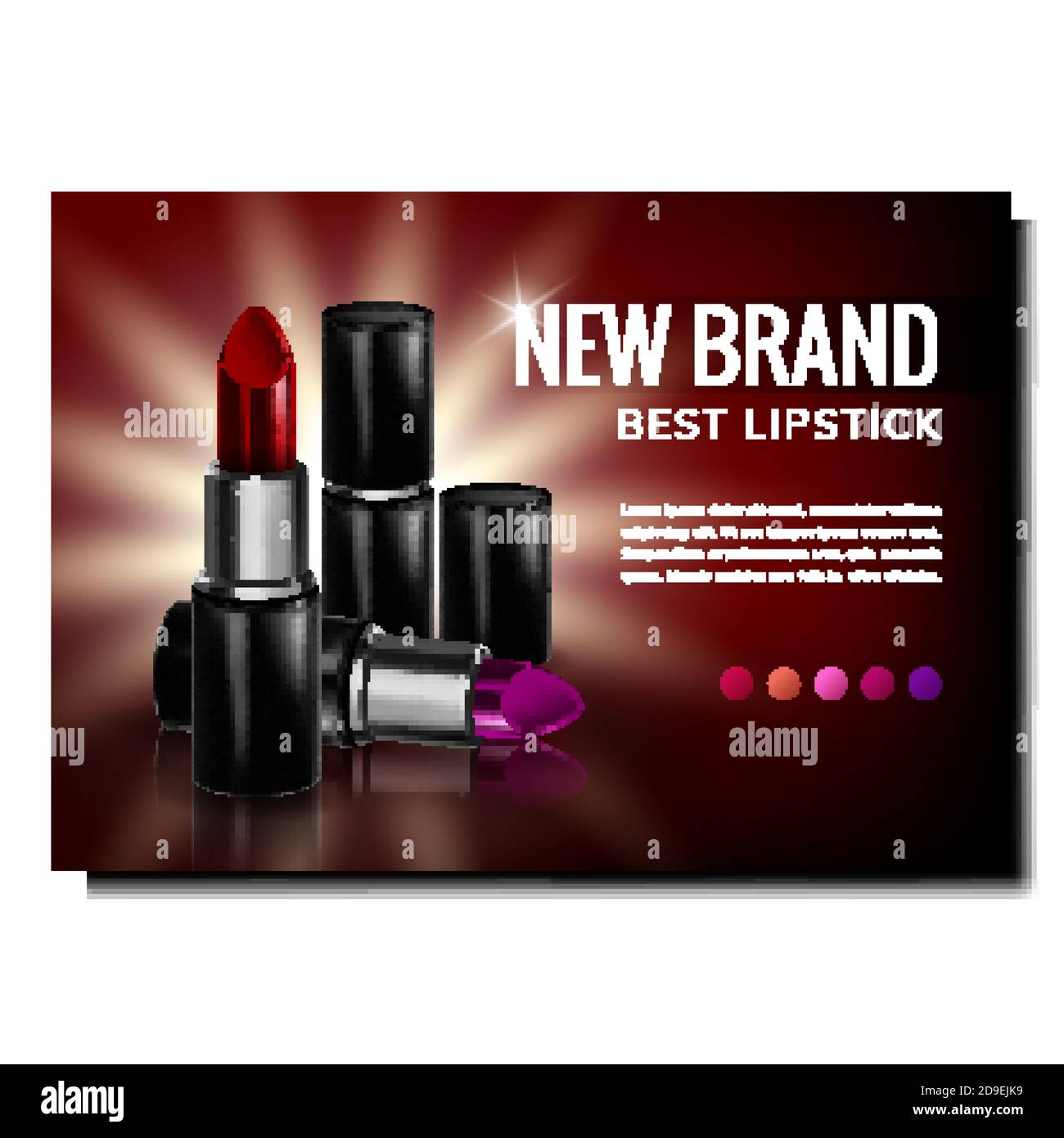 Lipstick Cosmetology Product Promo Banner Vector Stock Vector Image ...