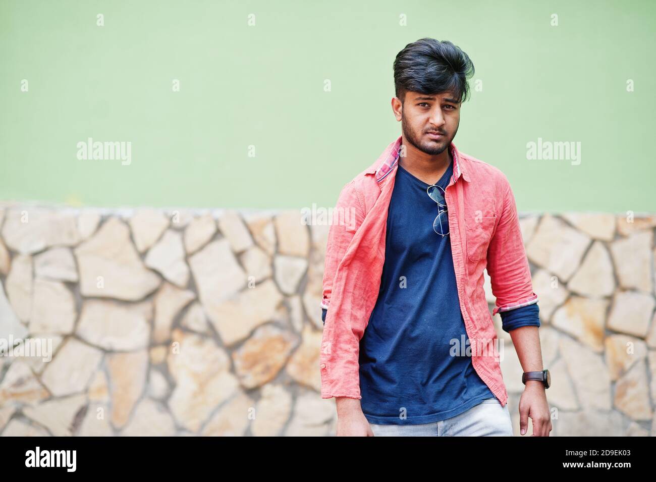 Portrait of young stylish indian man model pose in street Stock Photo ...