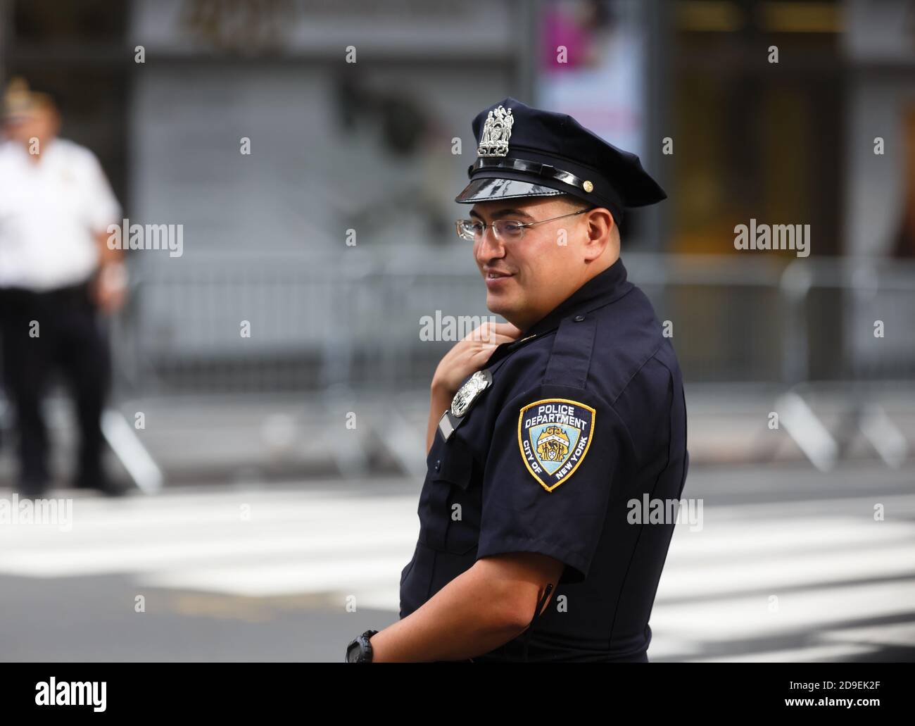 NEW YORK, USA - Sep 21, 2017: Police officers performing his duties on ...