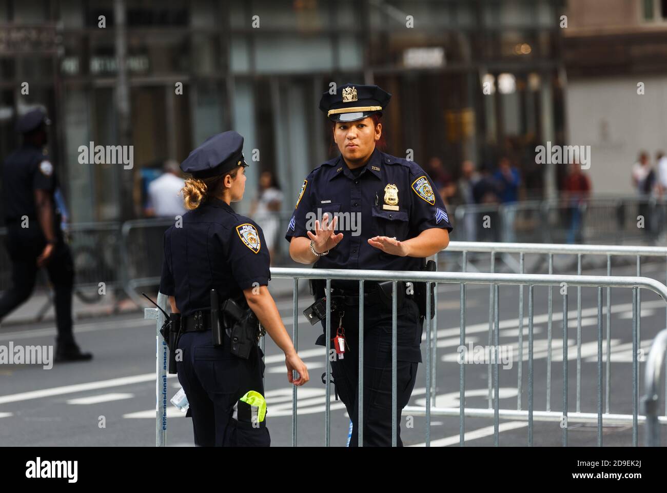 NEW YORK, USA - Sep 21, 2017: Police officers performing his duties on ...