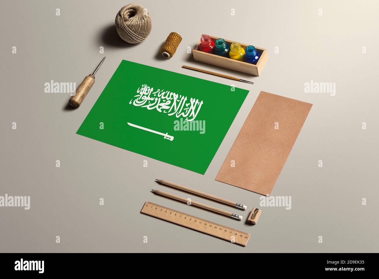 Saudi Arabia calligraphy concept, accessories and tools for beautiful ...