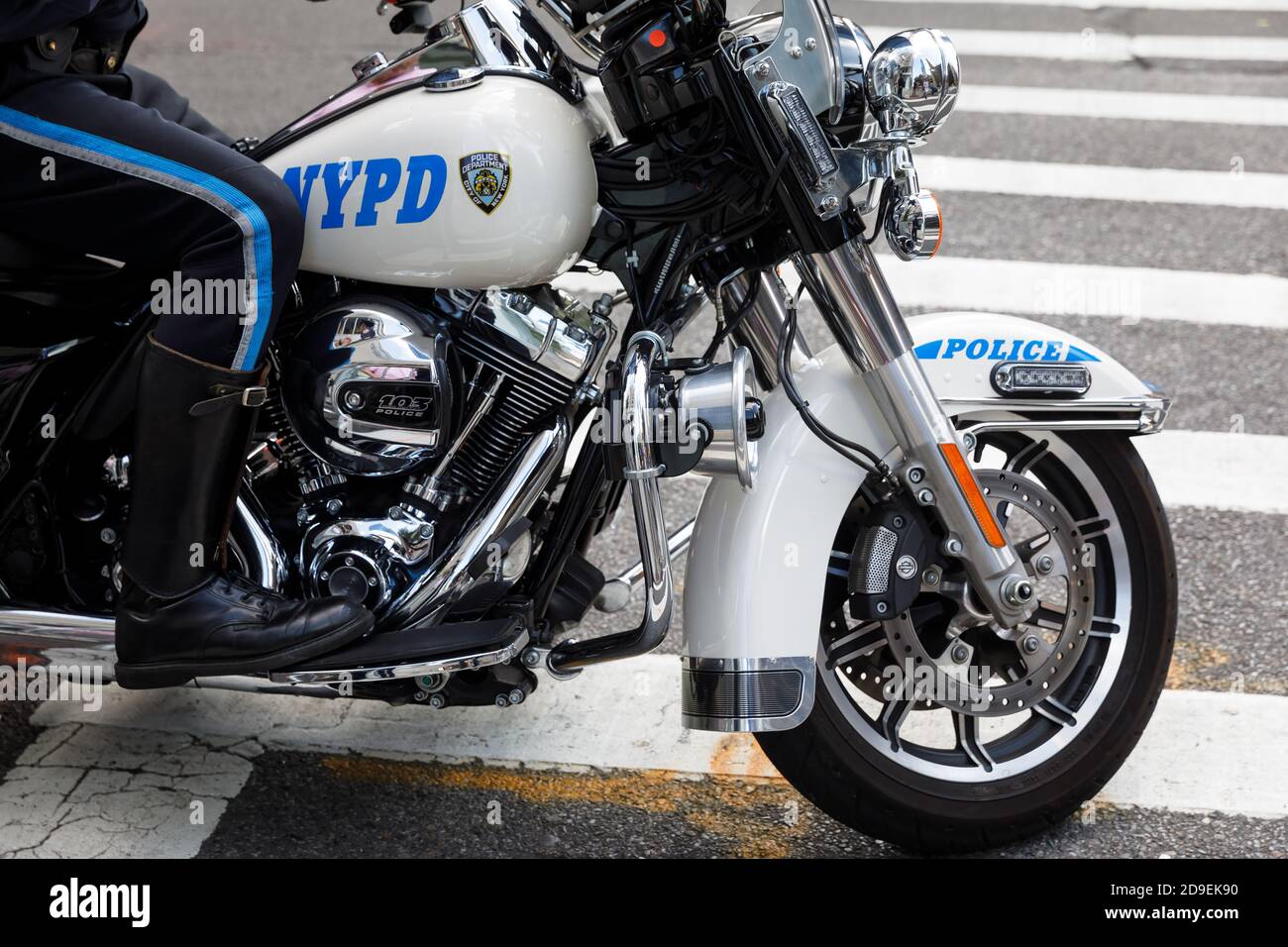 NEW YORK, USA - Sep 17, 2017: NYPD officers on motorcycles providing ...