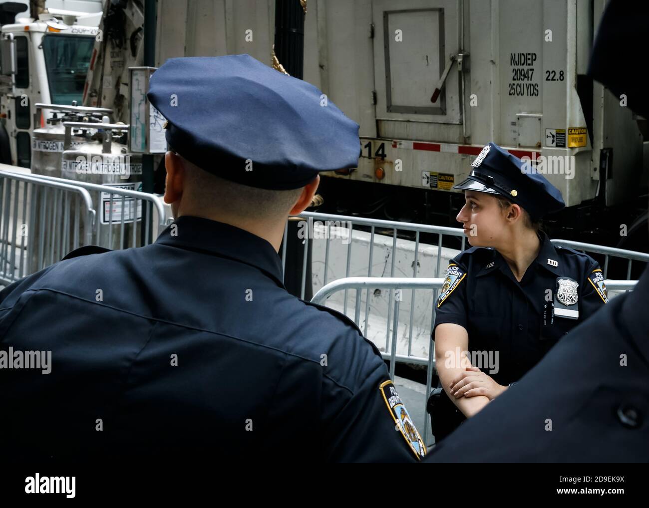 NEW YORK, USA - Sep 21, 2017: Police officers performing his duties on ...