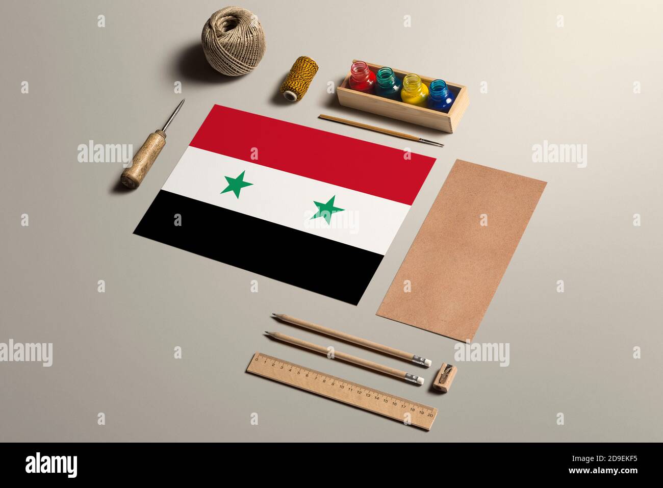 Syria calligraphy concept, accessories and tools for beautiful ...
