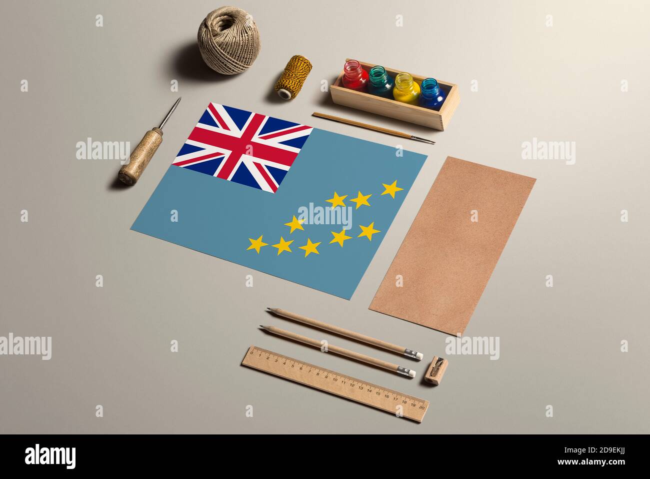 Tuvalu brush flag hi-res stock photography and images - Alamy