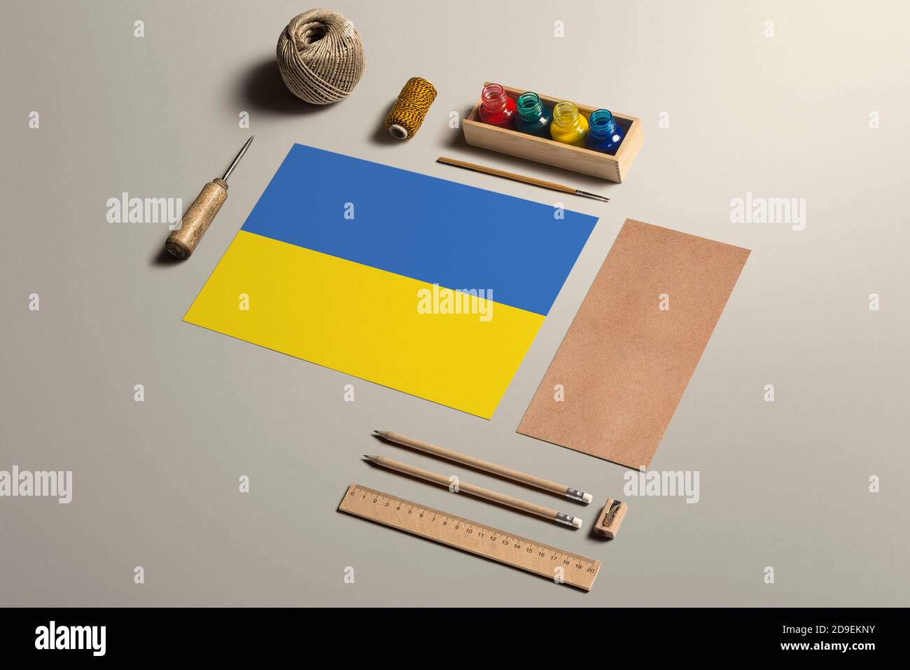 Ukraine calligraphy concept, accessories and tools for beautiful ...